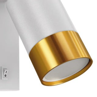CGC PUZON White & Gold GU10 Adjustable Single Spotlight Wall Light wit ...