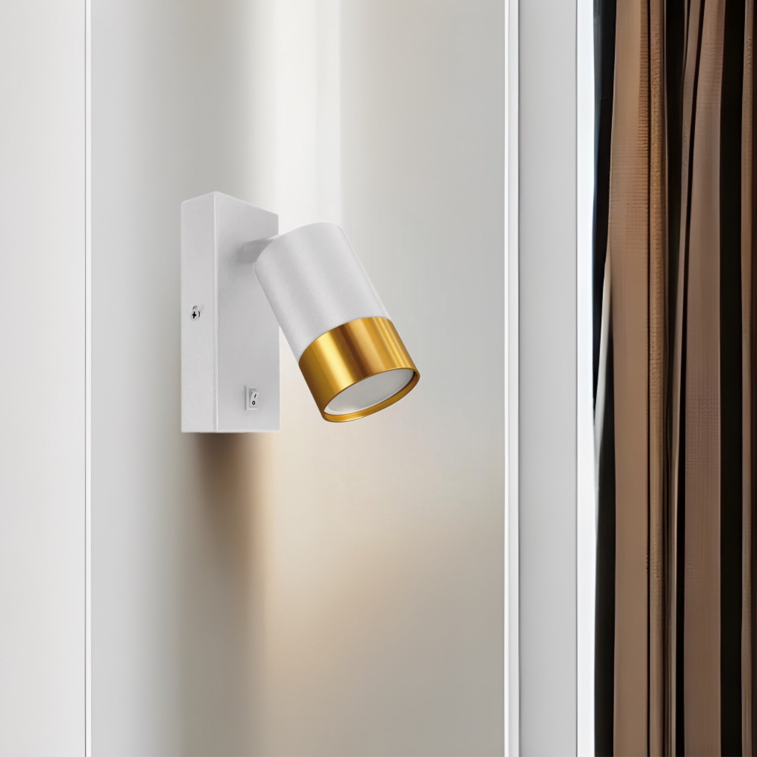 CGC PUZON White & Gold GU10 Adjustable Single Spotlight Wall Light wit ...