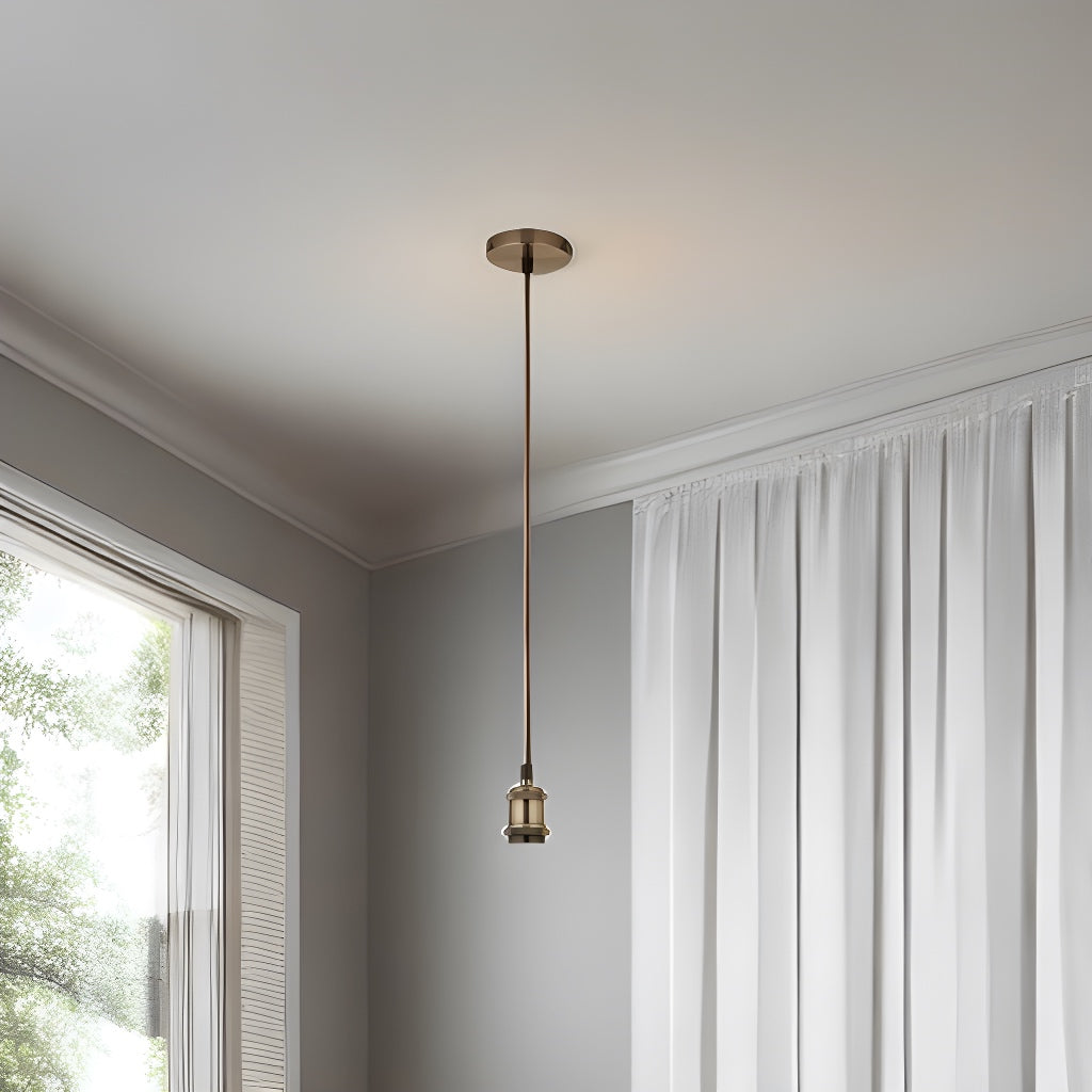 CGC CASSIE Antique Brass 1.5m Adjustable E27 Ceiling Suspension Cable ...