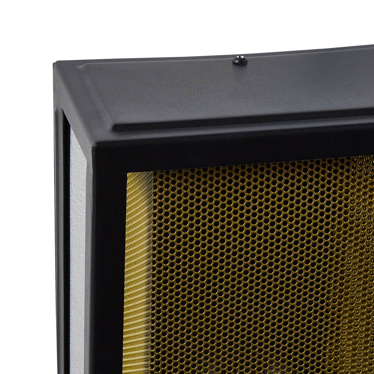 CGC SILAS Black Outdoor Box Lantern Wall Light with Brass Mesh Insert ...