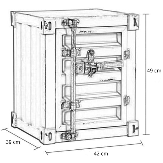Retro Industrial Style Mini Shipping Container Side Table With Lockabl ...