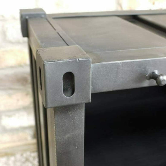 Retro Industrial Style Mini Shipping Container Side Table With Lockabl ...