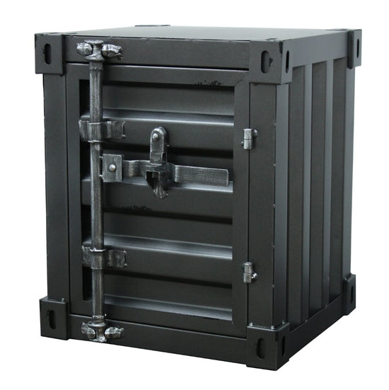 Retro Industrial Style Mini Shipping Container Side Table With Lockabl ...